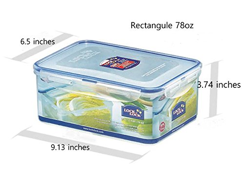 Lock & Lock Plastic Food Storage Airtight Container Set (2300ml/78oz+1000ml/34oz+(180ml/6oz×2))