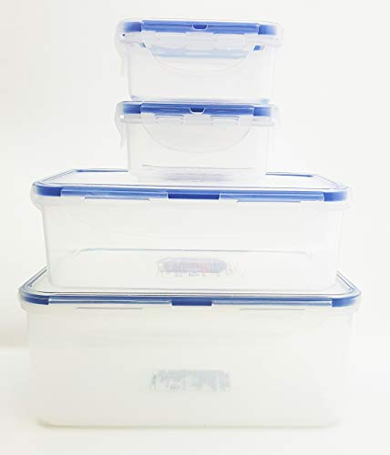 Lock & Lock Plastic Food Storage Airtight Container Set (2300ml/78oz+1000ml/34oz+(180ml/6oz×2))