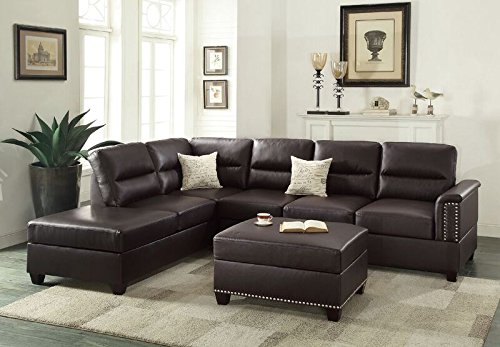 Poundex Upholstered Sofas/Sectionals/Armchairs, Espresso