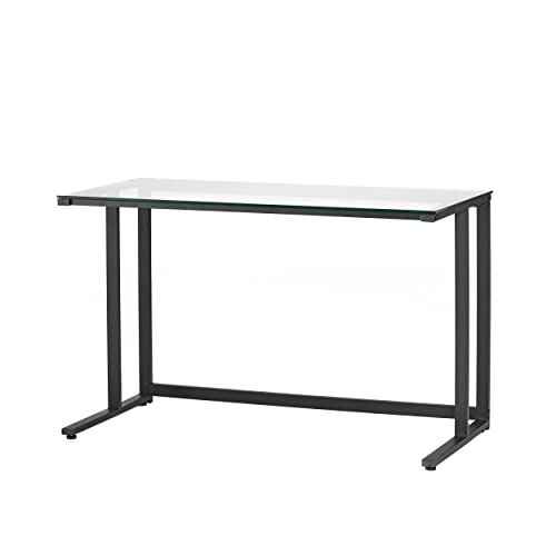 Christopher Knight Home Eghan Tempered Glass Computer Desk, Black