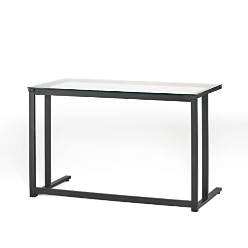 Christopher Knight Home Eghan Tempered Glass Computer Desk, Black