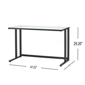 Christopher Knight Home Eghan Tempered Glass Computer Desk, Black