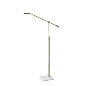 adesso 4129-21 vera led floor lamp, 46.5-61 in, 6w full spectrum led, antique brass finish, 1 floor lamp