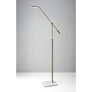 Adesso 4129-21 Vera LED Floor Lamp, 46.5-61 in, 6W Full Spectrum LED, Antique Brass Finish, 1 Floor Lamp