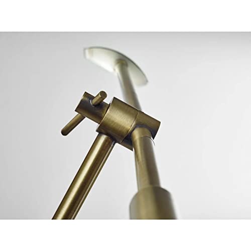 Adesso 4129-21 Vera LED Floor Lamp, 46.5-61 in, 6W Full Spectrum LED, Antique Brass Finish, 1 Floor Lamp