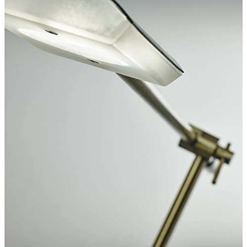 Adesso 4129-21 Vera LED Floor Lamp, 46.5-61 in, 6W Full Spectrum LED, Antique Brass Finish, 1 Floor Lamp