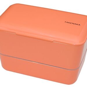 TAKENAKA Bento Bite Dual from, Eco-Friendly and Sustainable Japanese Style Bento Lunch Box (Tangerine Orange)