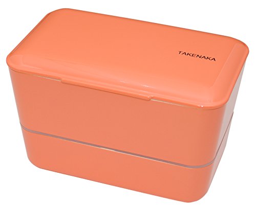 TAKENAKA Bento Bite Dual from, Eco-Friendly and Sustainable Japanese Style Bento Lunch Box (Tangerine Orange)