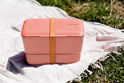 TAKENAKA Bento Bite Dual from, Eco-Friendly and Sustainable Japanese Style Bento Lunch Box (Tangerine Orange)