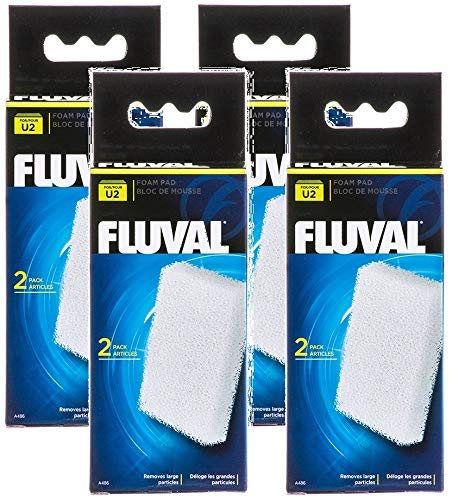 (4 Pack) Fluval U2 Underwater Filter Foam Pads, 2 Pads each