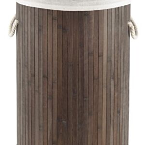 Whitmor Laundry Hamper with Rope Handles Bamboo, 16.25x23.375, Dark Stain