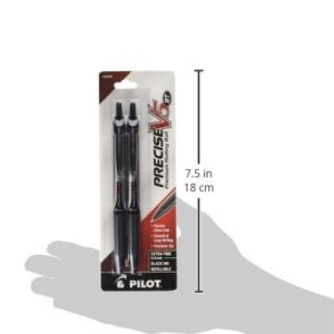 PILOT Precise V5 RT Retractable Rolling Ball Pens, Extra Fine Point, Black Ink, 6 Pens