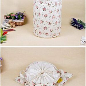 Hflove Large Thick Folding Laundry Basket Waterproof Cotton Storage Basket Floral Laundry Basket