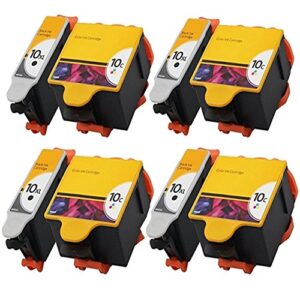 rightink 8 compatible ink cartridges for kodak 10 xl ( 4 black 4 tri -color) combo pack suitable for kodak esp 3 5 7 9 3250 5210 5250 6150 9250