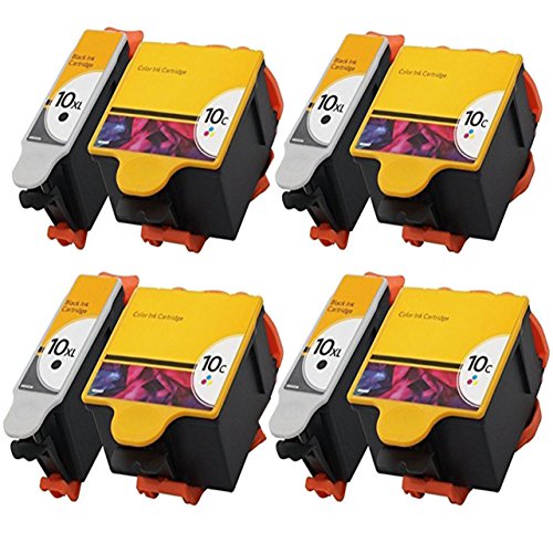 RIGHTINK 8 Compatible Ink Cartridges for Kodak 10 XL ( 4 Black 4 Tri -color) Combo Pack Suitable for Kodak ESP 3 5 7 9 3250 5210 5250 6150 9250