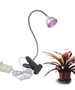 aceple led small grow light, 6w desk plant grow light with flexible gooseneck arms and spring clamp for hydroponic indoor planting, potted plants, garden greenhouse