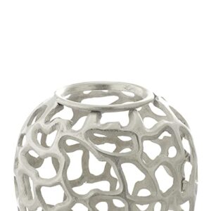 Deco 79 Aluminum Coral Vase, 10" x 10" x 25", Silver