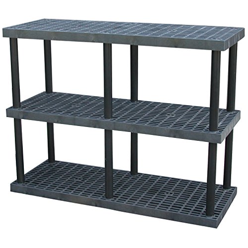 Vestil PBSS-6624-3 Plastic Bulk Shelf and Storage, 66" x 24" 3 Shelf, Black