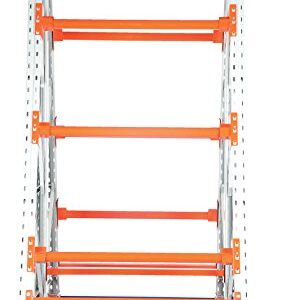 Vestil RERC-CT-468 Portable Two Sided Reel Rack, 53" x 73" x 108", Silver Frame/Orange Bracket