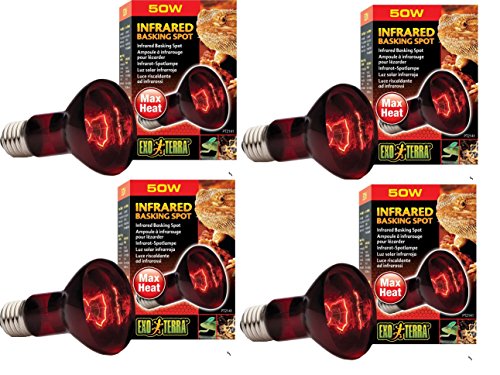 Exo Terra Heat-Glo Infrared Spot Lamp, 50-Watt/120-Volt (4 Pack)