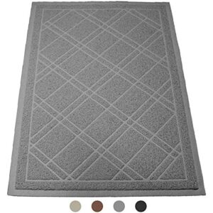 iprimio cat litter box mat, 42x36", gray - cat litter trapping mat - mesh mat catches litter - kitty litter mat - large cat litter mat - repels odor, easy clean non slip kitty litter trapper mats