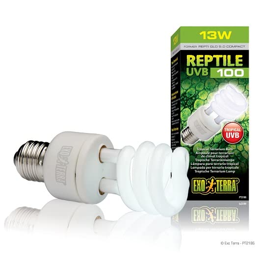 (4 Pack) Exo Terra Repti-Glo 5.0 Compact Fluorescent Tropical Terrarium Lamps, 13 Watt