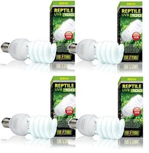 exo terra repti-glo 5.0 compact fluorescent tropical terrarium lamps, 26-watt (4 pack)