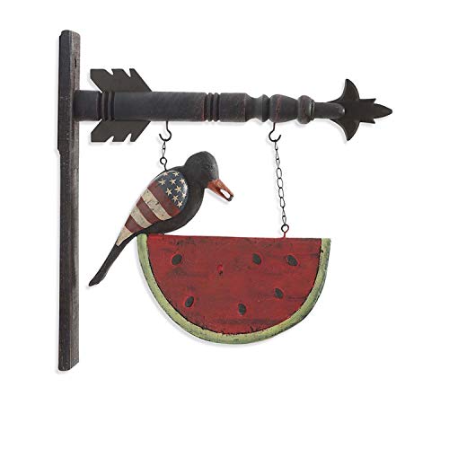 K&K Interiors 13625A Black Americana Crow on Watermelon Arrow Replacement, 7H, Red