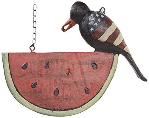 K&K Interiors 13625A Black Americana Crow on Watermelon Arrow Replacement, 7H, Red