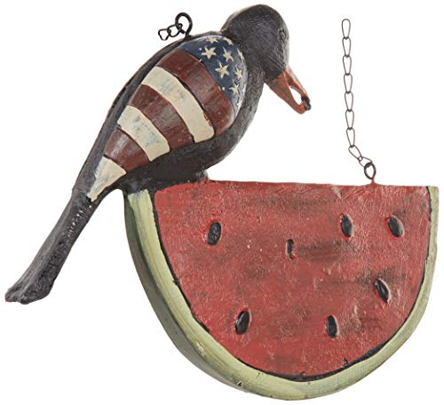 K&K Interiors 13625A Black Americana Crow on Watermelon Arrow Replacement, 7H, Red