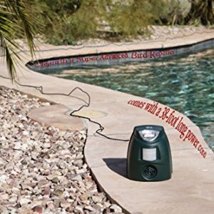 Cleanrth TSBR620 Super Advanced Sonic/Ultrasonic Bird Repeller w/Triple Scan Technology