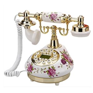 telpal retro vintage antique telephone old fashioned with push button dial for home decor