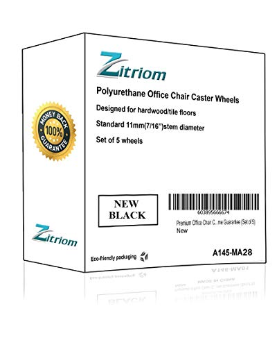 zitriom Premium Office Chair Caster Wheel Universal Standard Size 11mm Stem Diameter X 22mm Stem Length (7/16" X 7/8") Pack of 5