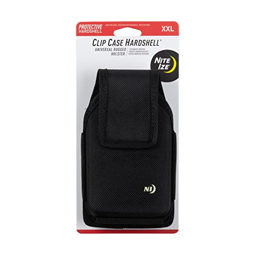 Nite Ize Clip Case Hardshell Phone Holster - Protective, Clippable Phone Holster For Your Belt Or Waistband - XX Large - Black, Model Number: HSH2L-01-R3