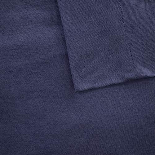 Intelligent Design Cotton Blend Jersey Knit Wrinkle Resistant, Soft Sheets with 14" Deep Pocket All Season, Cozy Bedding-Set, Matching Pillow Case, Queen, Navy, 4 Piece