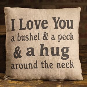 Cotton I Love You a Bushel and Peck 8 x 8 inch Square Decorative Throw Pillow