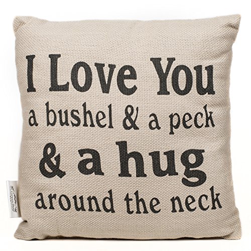 Cotton I Love You a Bushel and Peck 8 x 8 inch Square Decorative Throw Pillow