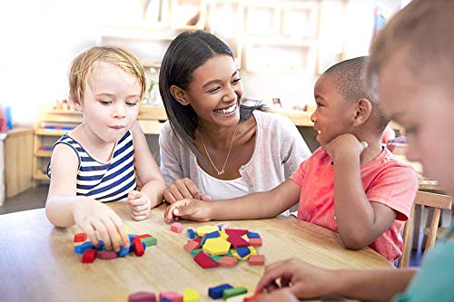 hand2mind Foam Pattern Blocks, Foam Shapes, Geometric Shapes for Kids, Pattern Play, Toddler Pattern Blocks, Shapes for Kindergarten, 3D Shapes Manipulatives, Sorting Math (Set of 250)