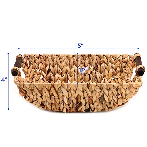 Trademark Innovations 15" Hyacinth & Wood Handled Basket