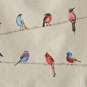 Maison d' Hermine Birdies On Wire 100% Cotton Set of 2 Multi-Purpose Kitchen Soft Absorbent Dish Towels | Tea , Bar Towels (20 Inch by 27.50 Inch)