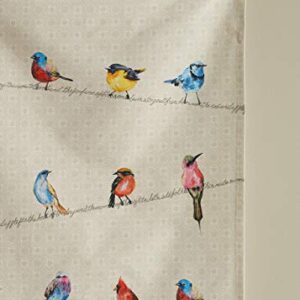 Maison d' Hermine Birdies On Wire 100% Cotton Set of 2 Multi-Purpose Kitchen Soft Absorbent Dish Towels | Tea , Bar Towels (20 Inch by 27.50 Inch)