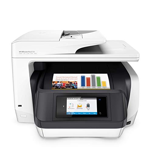 HP OfficeJet Pro 8720 All-in-One Wireless Color Printer, HP Instant Ink or Amazon Dash replenishment ready - White (M9L75A)