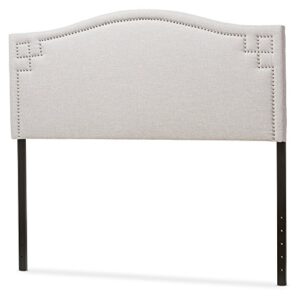 Baxton Studio Aubrey Modern and Contemporary Greyish Beige Fabric Upholstered Queen Size Headboard