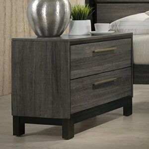 Roundhill Furniture Loana Wood 2-Drawer Nightstand, Antique Grey