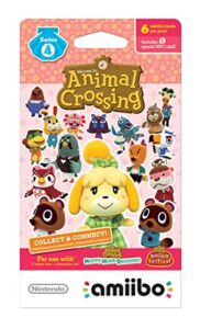 nintendo animal crossing amiibo cards series 4 for nintendo wii u, 1-pack (6 cards/pack)