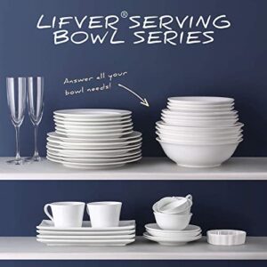 LIFVER Soup Bowls, 48 oz Large Deep Bowls, White Ceramic Bowls, Noodle Pho Bowls, Salad Bowls, Pasta bowls, Bowls for Ramen Noodle Pho Cereal, Set of 4, Dishwasher & Microwave Safe