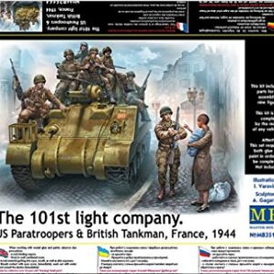 101 Light Company US Paratroopers and British Tankman 1944 1/35 Master Box 35164