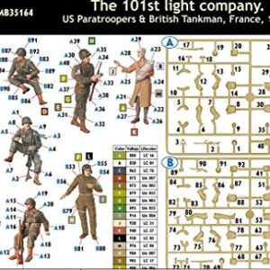 101 Light Company US Paratroopers and British Tankman 1944 1/35 Master Box 35164