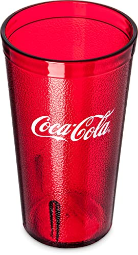 Carlisle Paddles Coca Cola Logo Ruby Red Plastic Tumblers Set of 4-16oz (Coke)