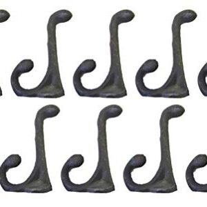 Midwest Craft House 10 Cast Iron Black School Hat Coat Rack Hall Tree Hooks 3 1/4"